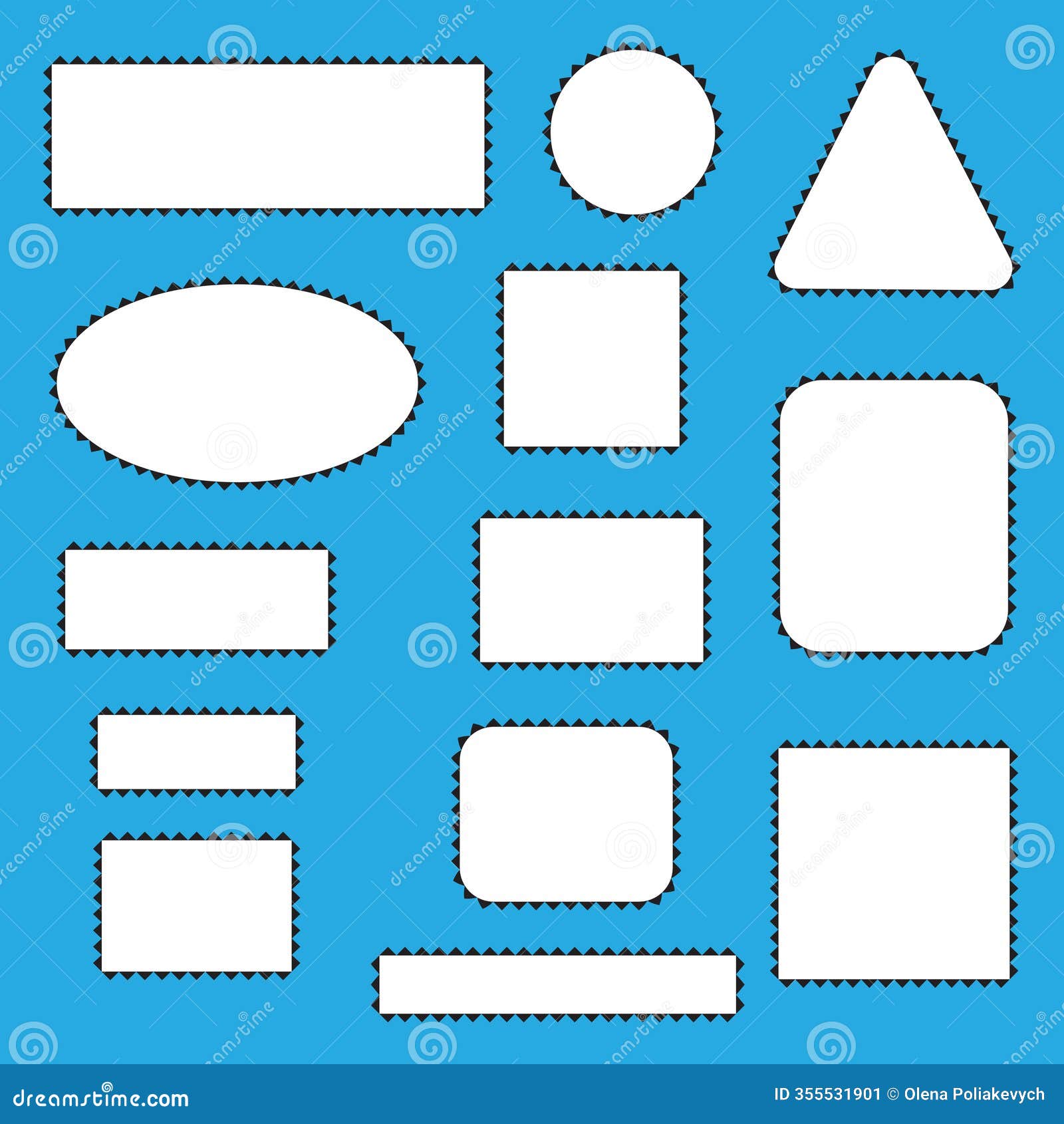 Jagged Edge Shapes. Blue Background Vector. Abstract Graphic Forms ...