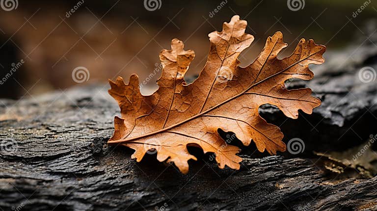 A Jagged and Irregular Oak Leaf Displaying Its Unique Texture Stock ...