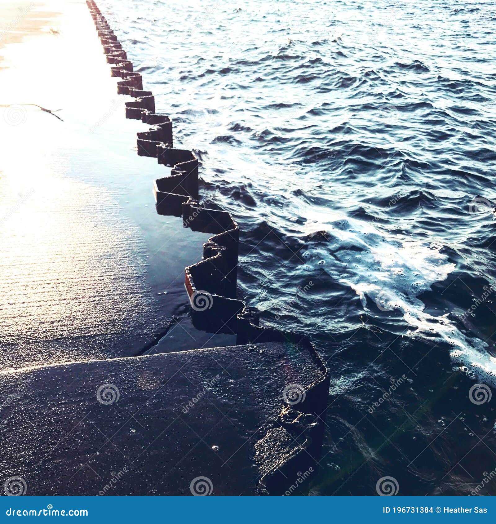 Jagged lines stock photo. Image of pier, cement, reflection - 196731384