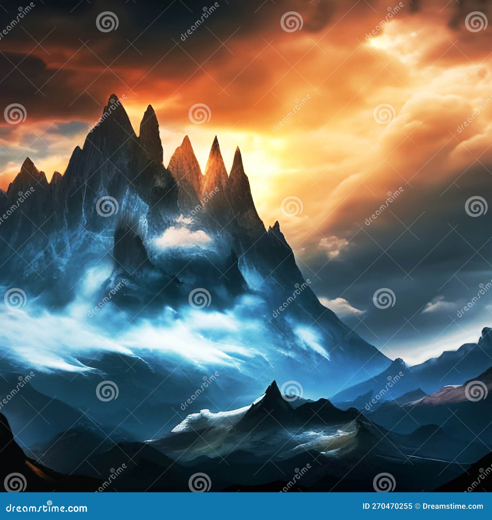 Jagged mountain range stock illustration. Illustration of vista - 270470255