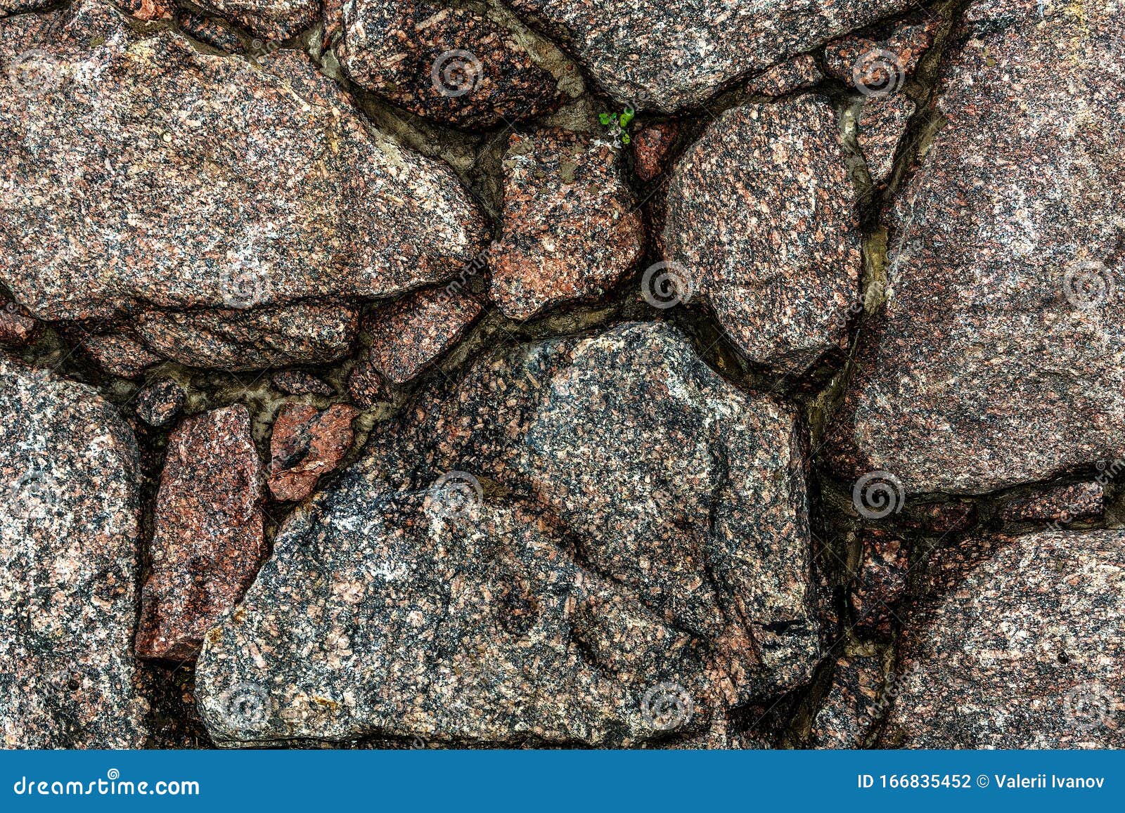 Jagged Natural Granite Stones with Sharp Edges in the Old Wall Stock ...