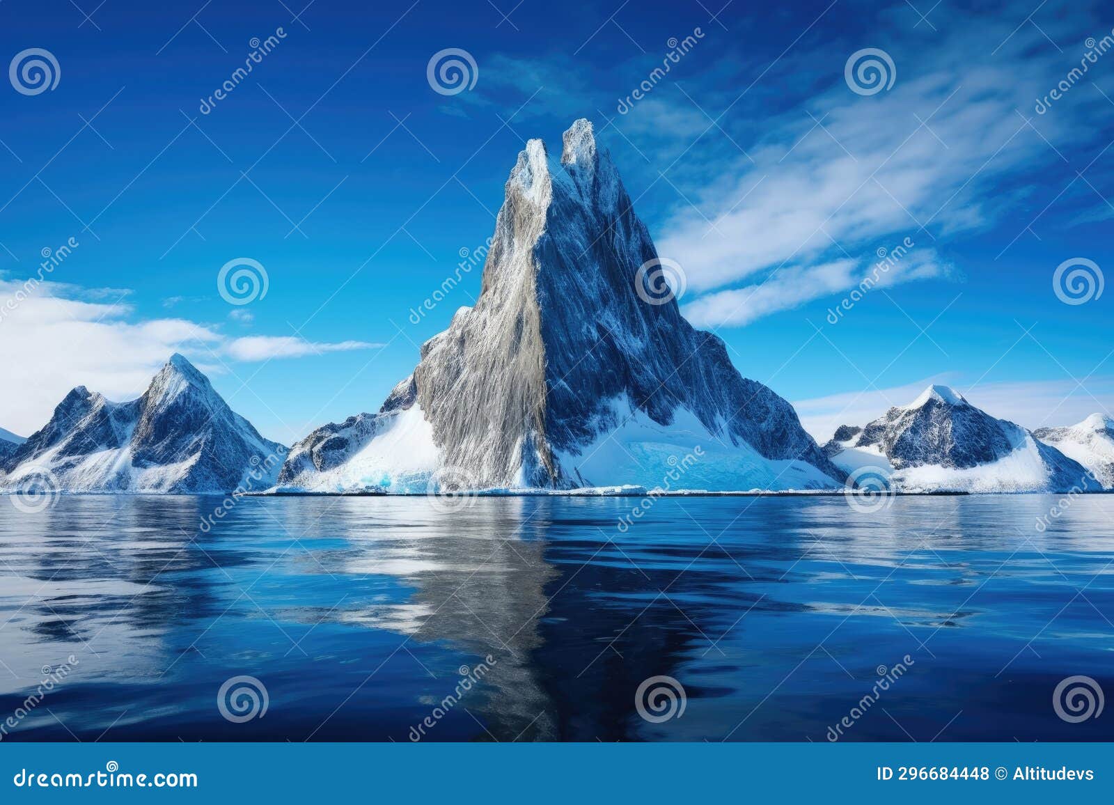 A Jagged Peak of an Iceberg Above the Sea Surface Stock Photo - Image ...