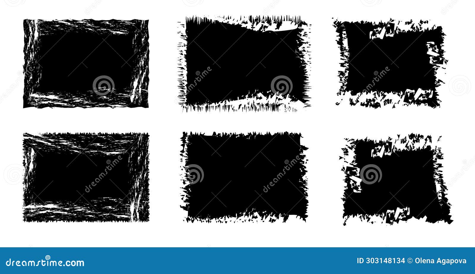Jagged Rectangle. Black Simple Shape. Rectangle Paper Template Jagged ...