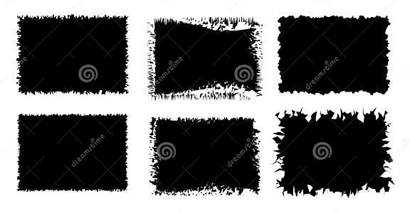 Jagged Rectangle. Black Simple Shape. Rectangle Paper Template Jagged ...