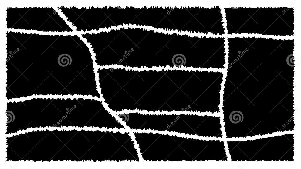 Jagged Rectangle. Black Simple Shape. Rectangle Paper Template Jagged ...