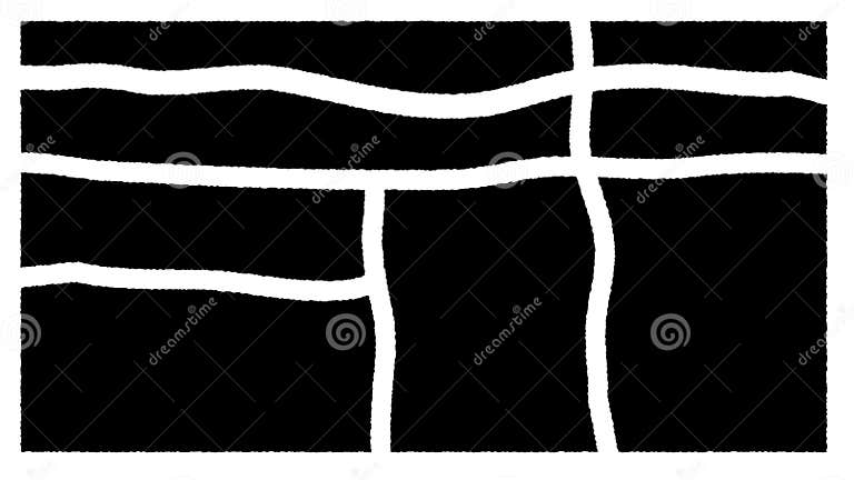 Jagged Rectangle. Black Simple Shape. Rectangle Paper Template Jagged ...