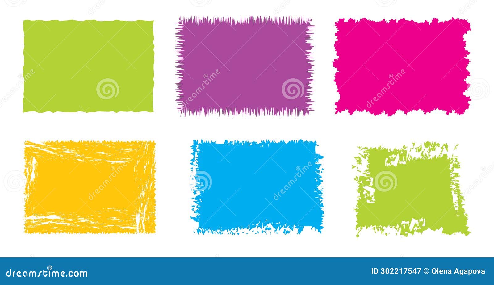 Jagged Rectangle. Bright Color Simple Shapes. Rectangle Paper Template ...