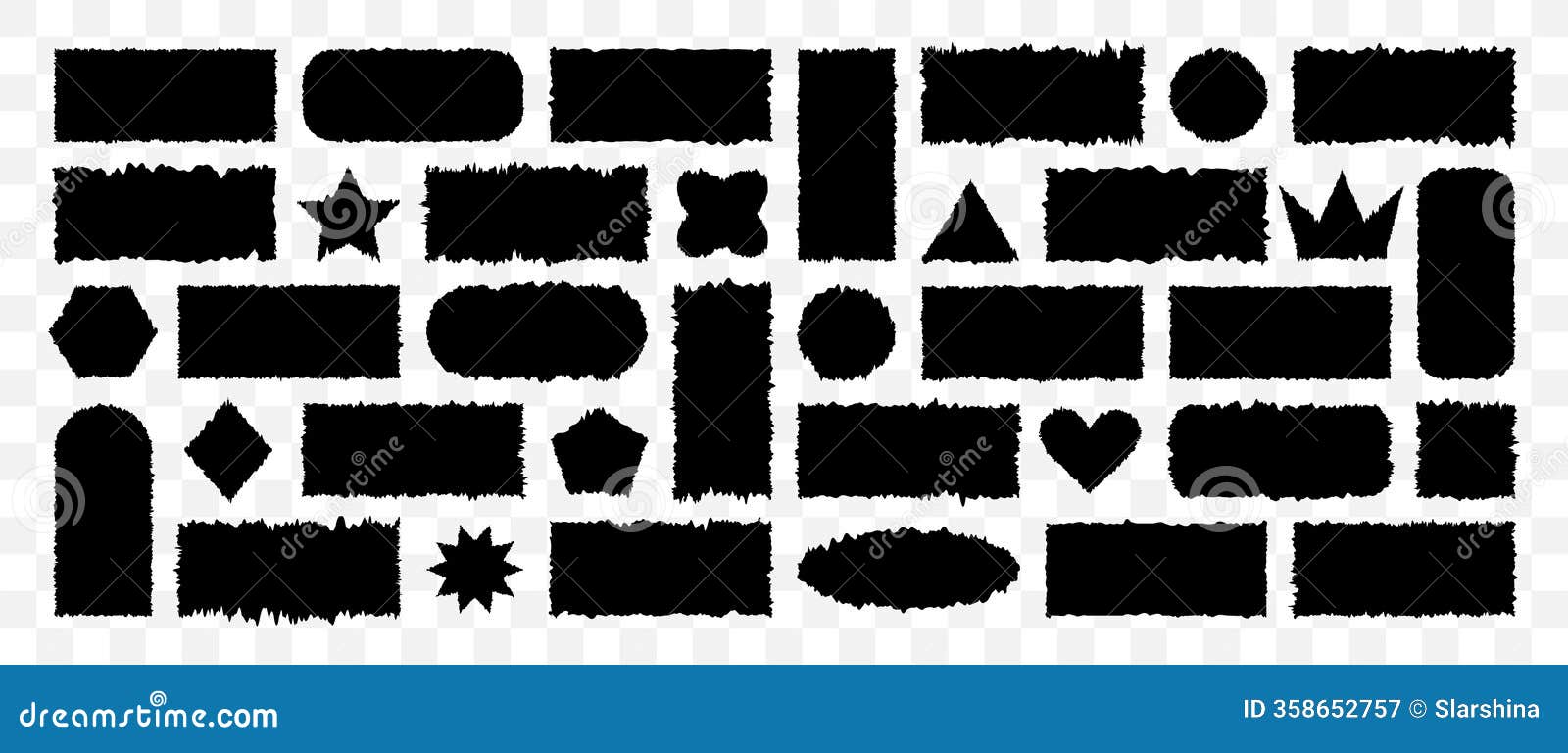 Wavy Edge Ellipse Shape Collection. Jagged Zig Zag Oval Elements Set ...