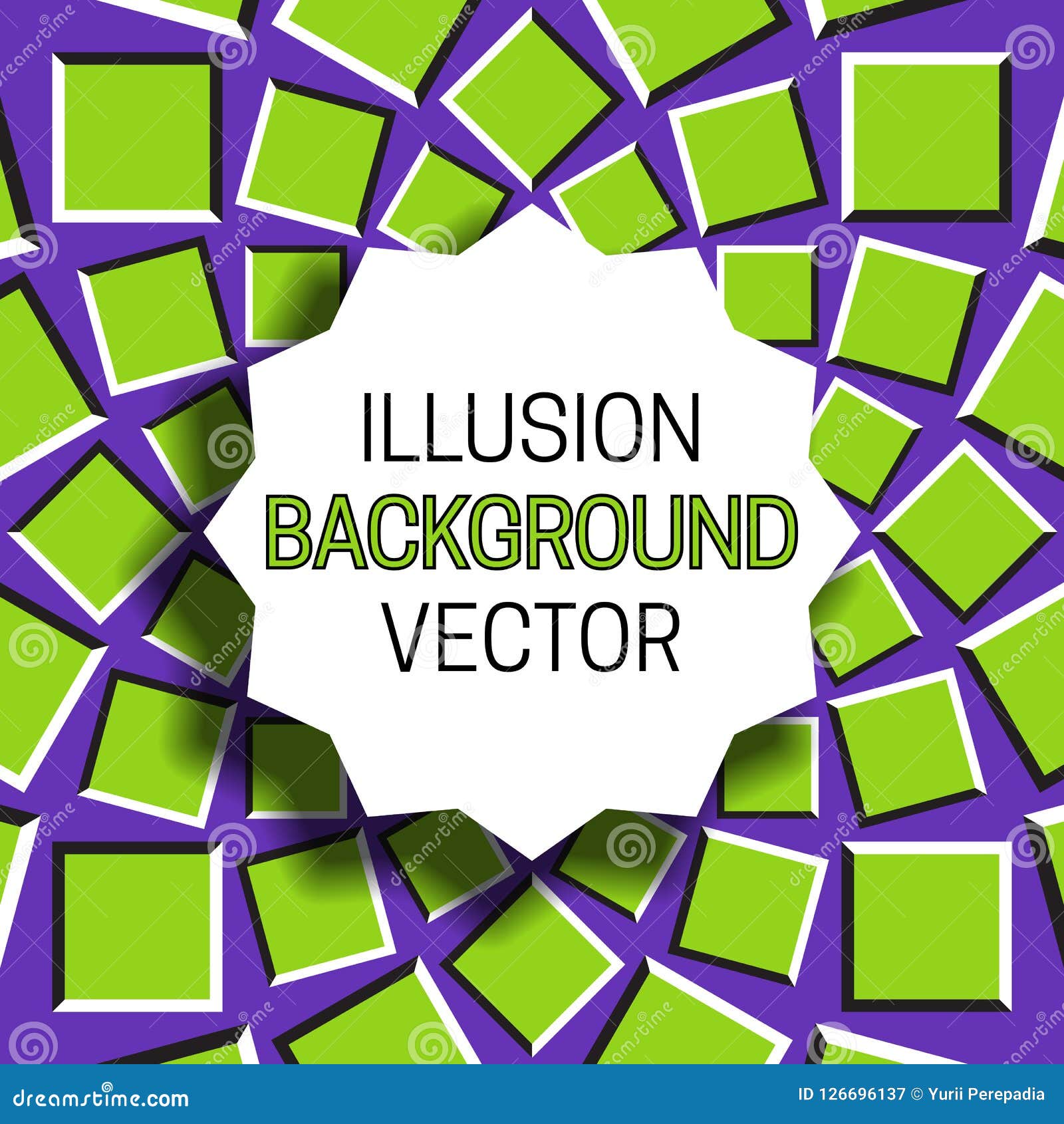 Jagged Round Frame With Shadow On Illusion Background Of Moving Pattern ...