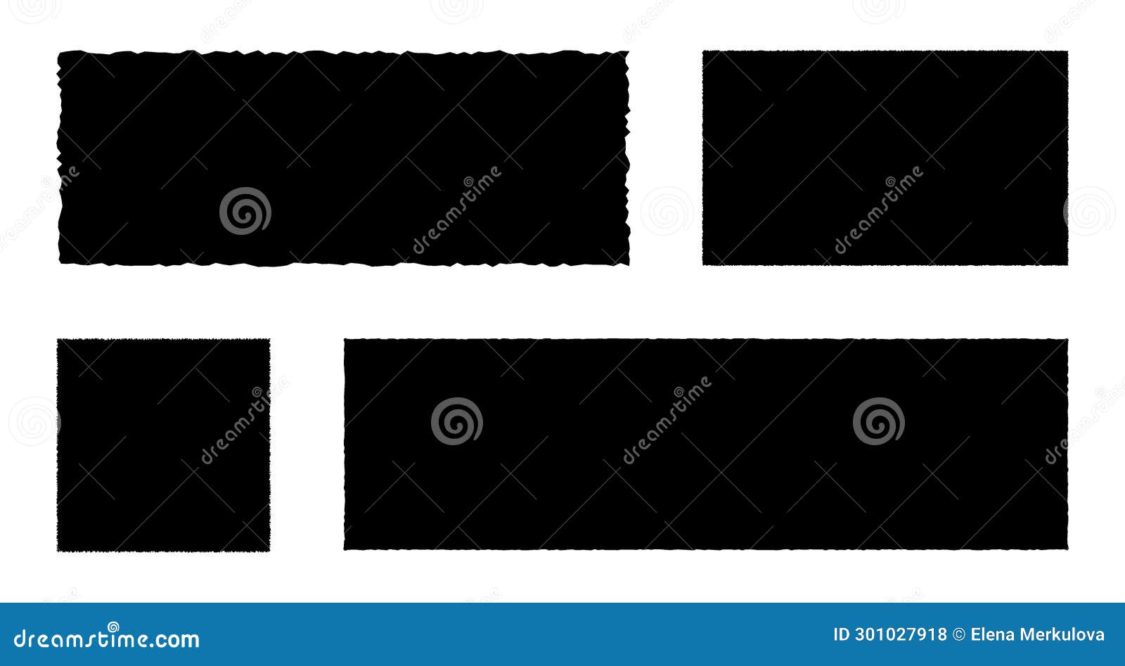 Jagged Shapes, Ripped Paper Set. Torn Rectangle Frames with Jagged ...