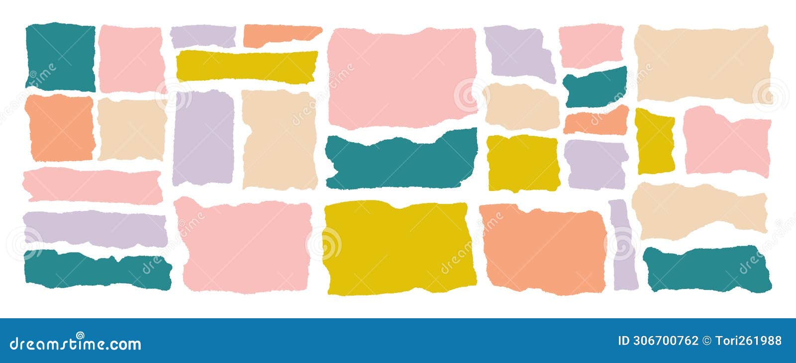 Jagged Shapes, Ripped Paper Set Stock Illustration - Illustration of ...