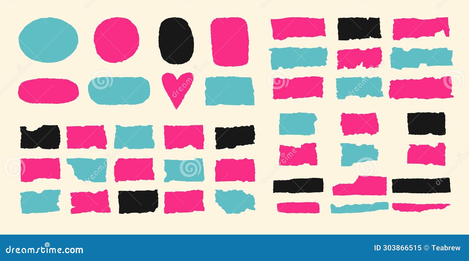 Jagged Strips, Rectangles and Circles. Vector Design Elements Stock ...