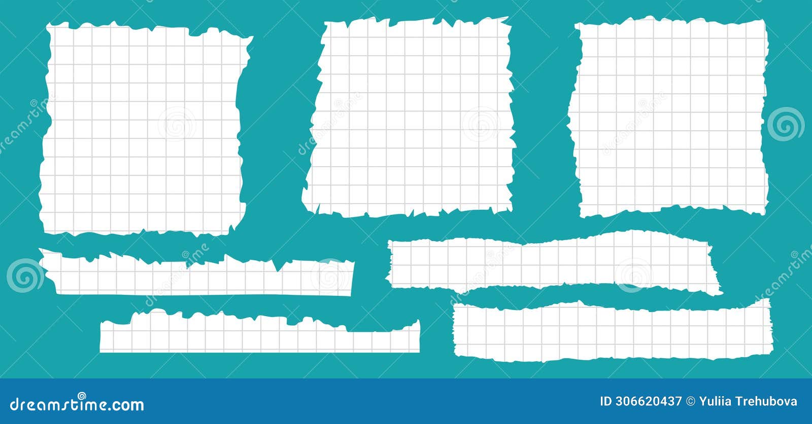 Jagged Torn Paper Set. Black Shape Ripper and Strip. Texture Grunge ...