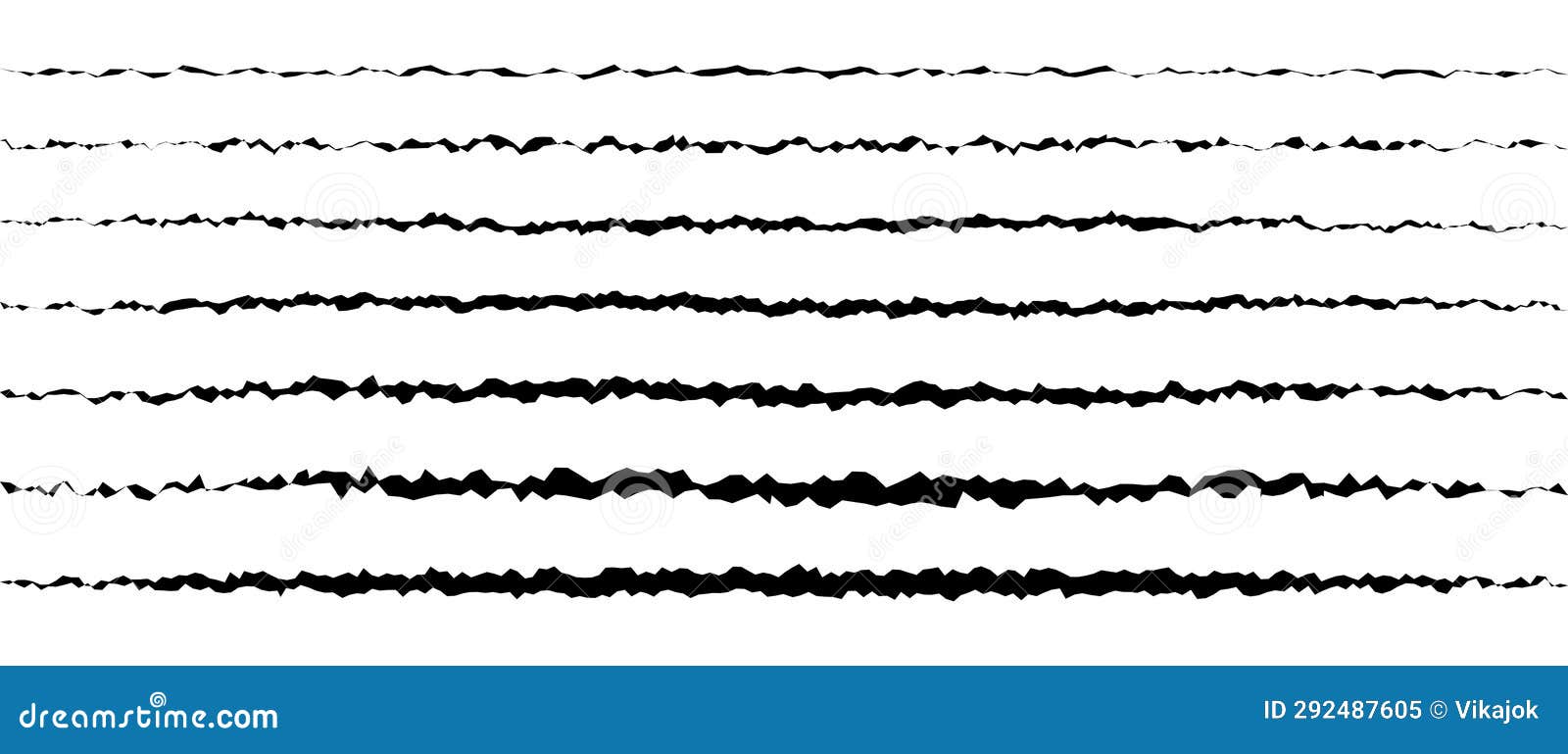 Jagged Uneven Lines Set. Black Scribble Stroke Border Collection ...