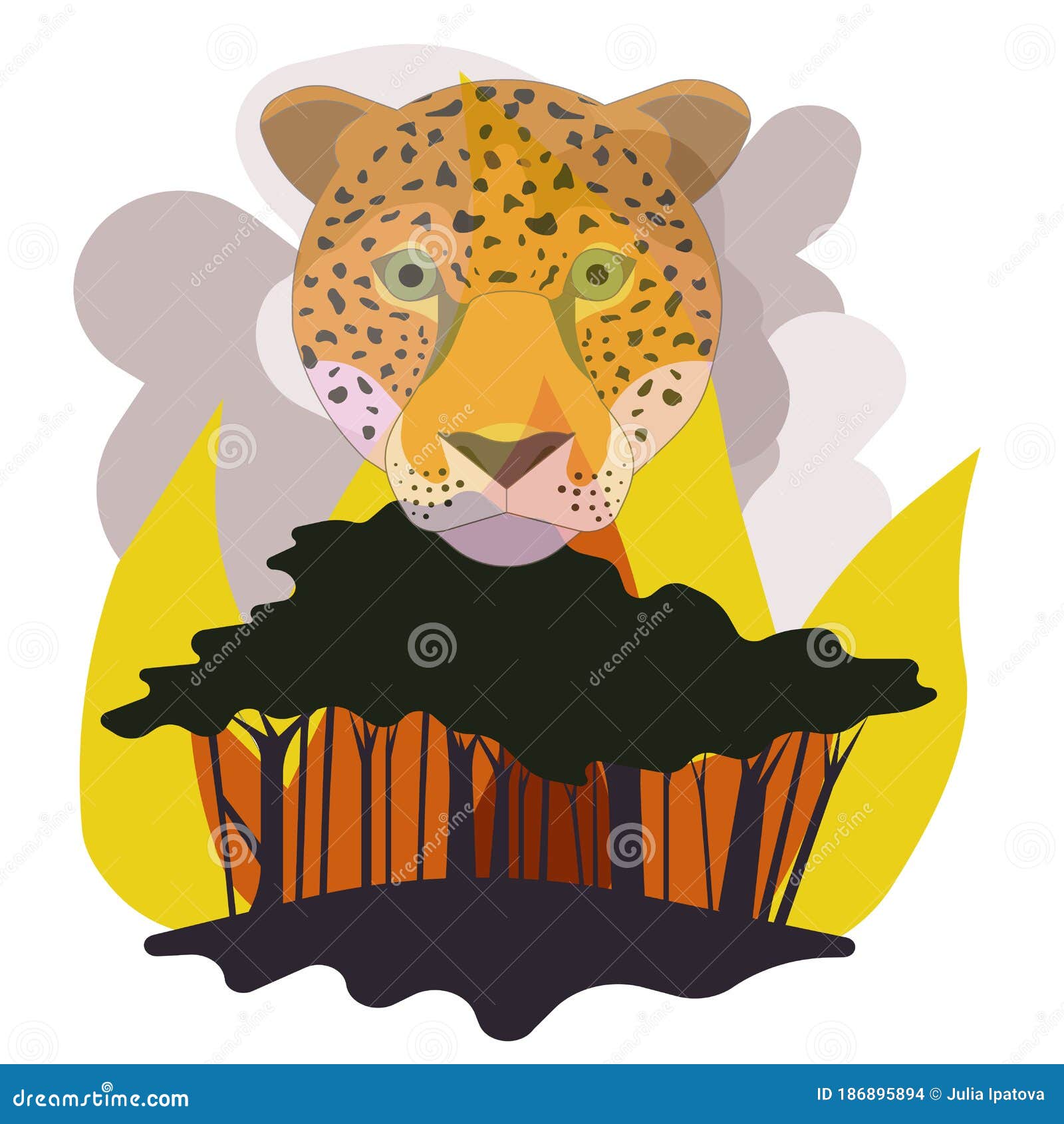 Amazonia Map Made With Ecological Symbols Stock Photo | CartoonDealer ...