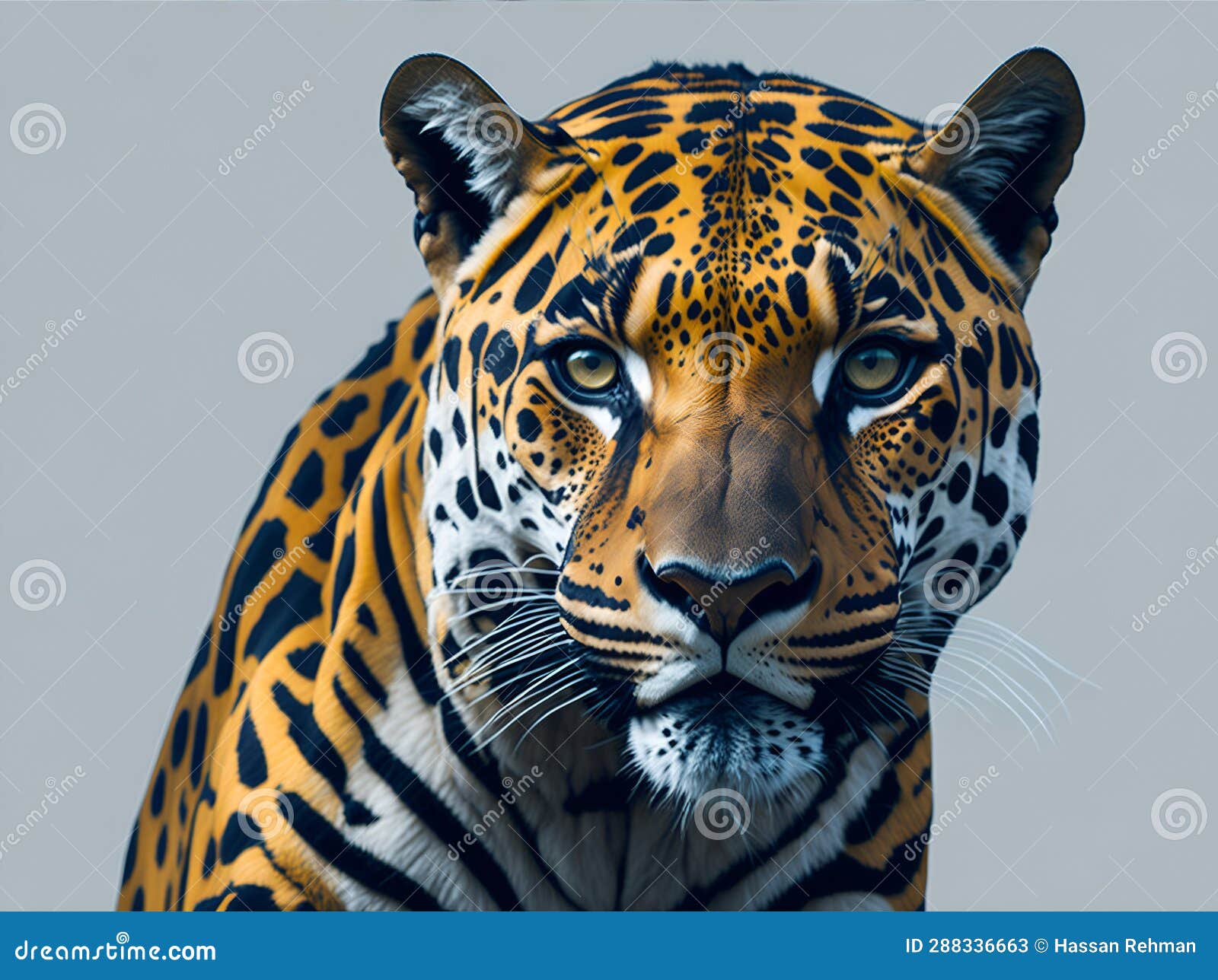 Jaguar - Animal Front View, Isolated on White, Shadow. Ai Generated ...