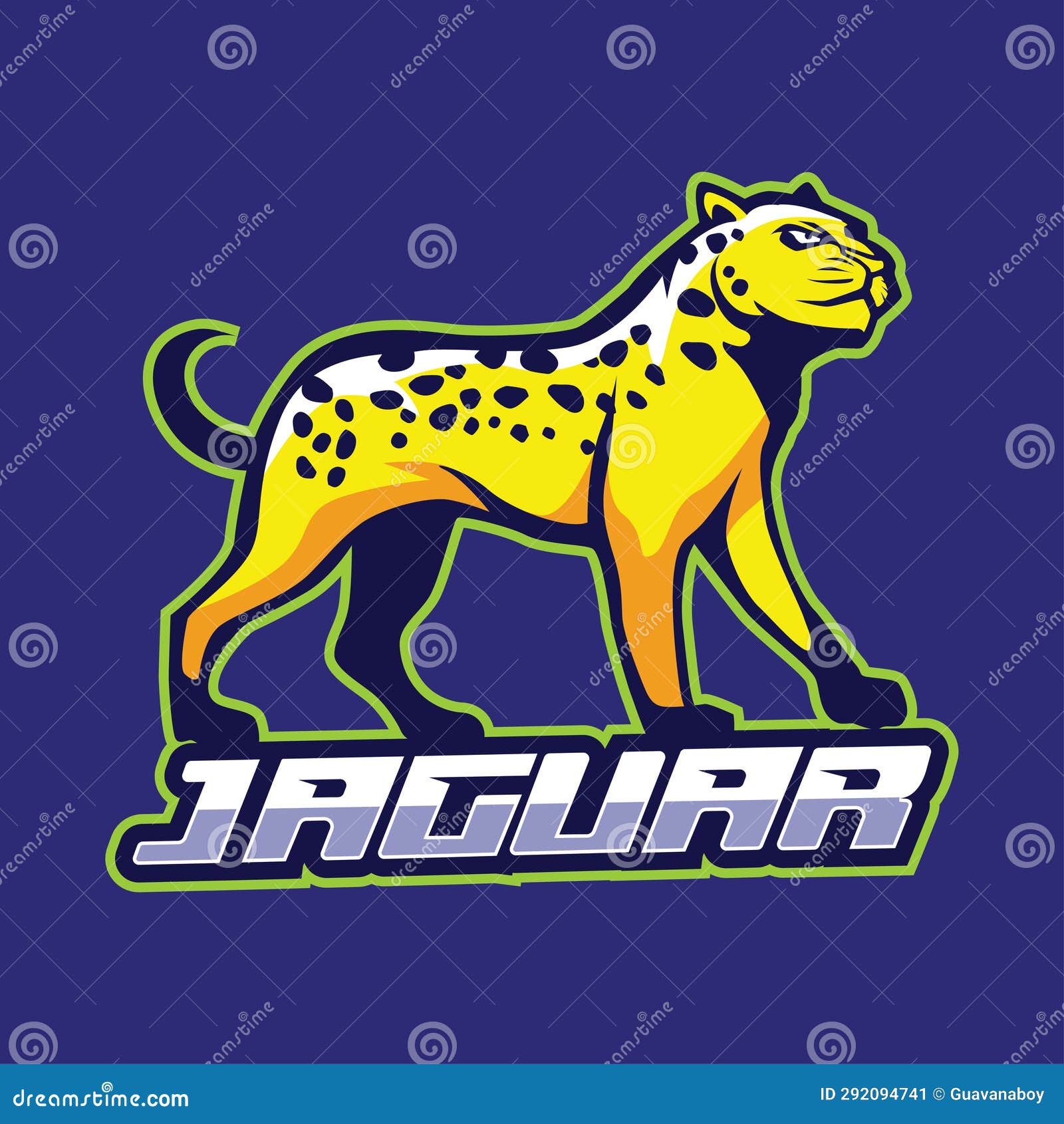Jaguar Animal Logo Design Template Stock Vector - Illustration of ...