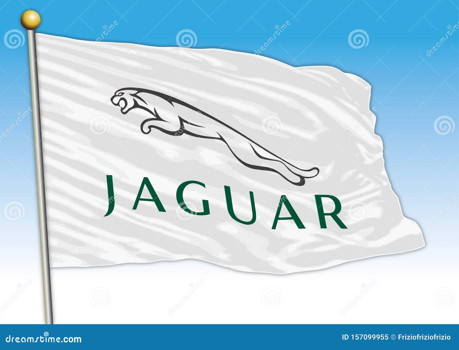 Jaguar Cars, Flags with Logo, Illustration Editorial Image ...