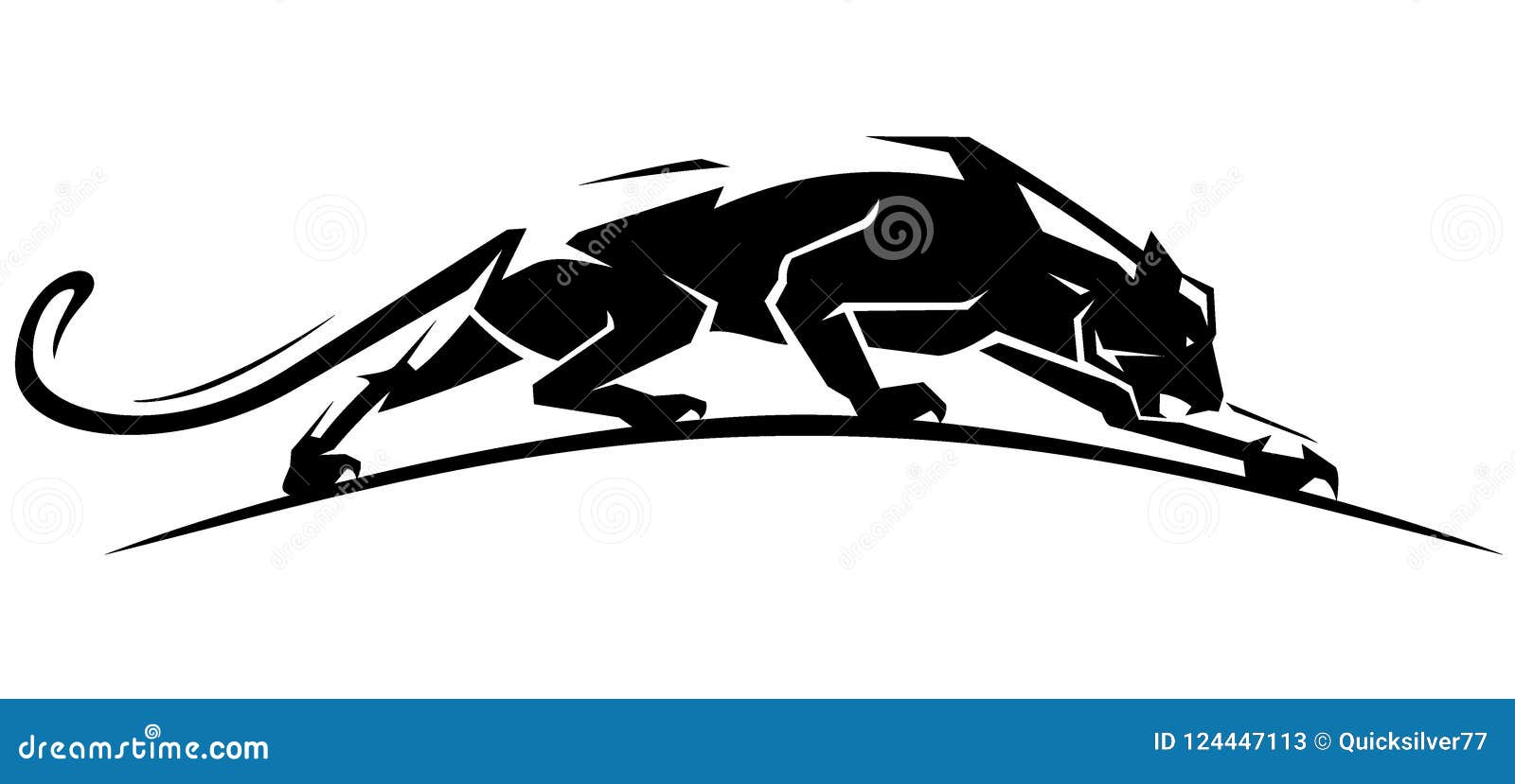 Jaguar Crawl Side View stock vector. Illustration of sharp - 124447113