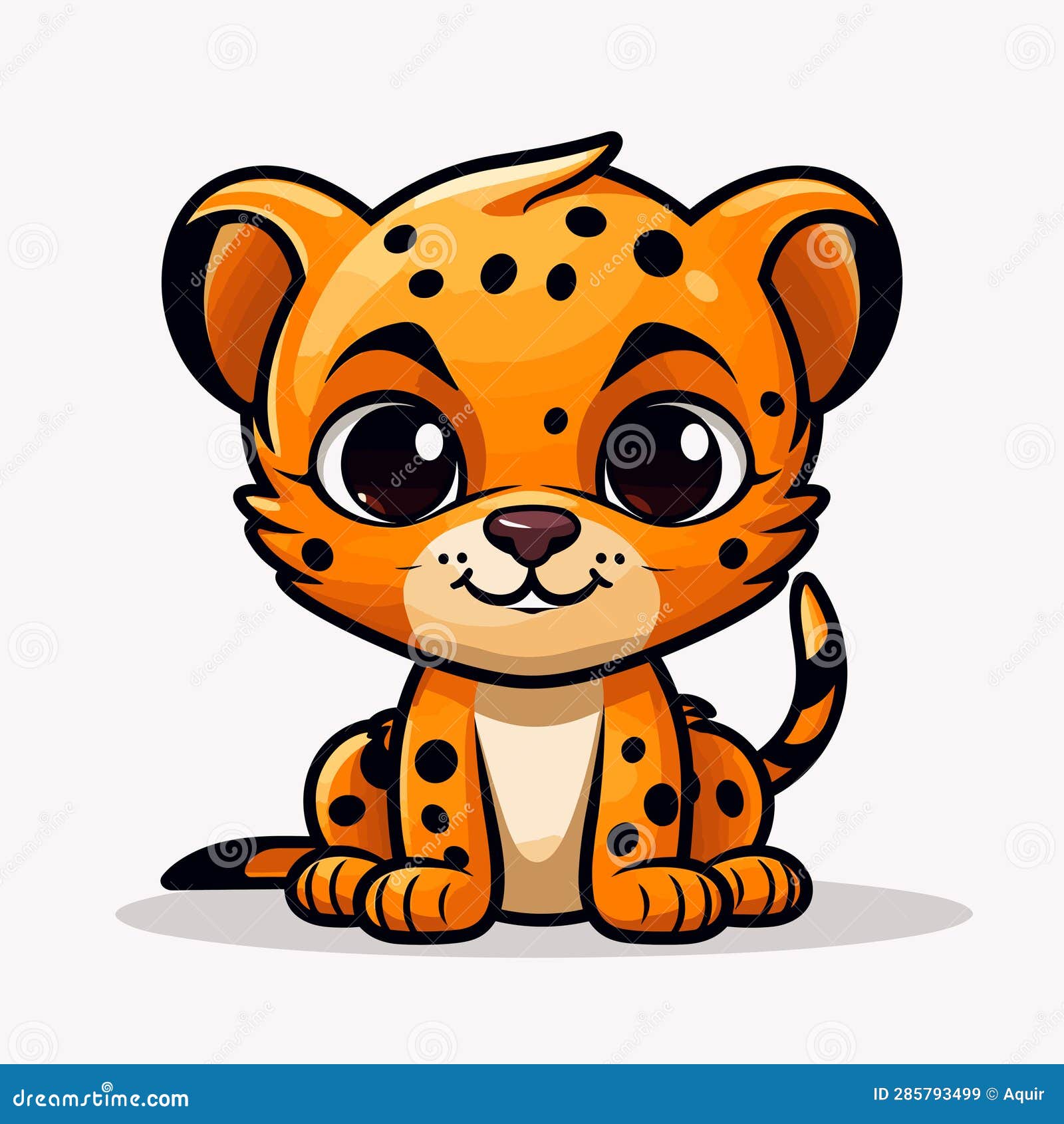 Jaguar. Jaguar Hand-drawn Comic Illustration. Cute Vector Doodle Style ...