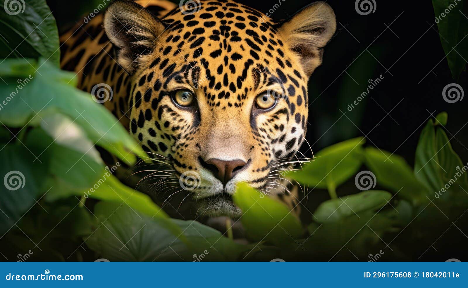 A Jaguar in the Jungle within the Dense Amazon Rainforest Stock Photo ...