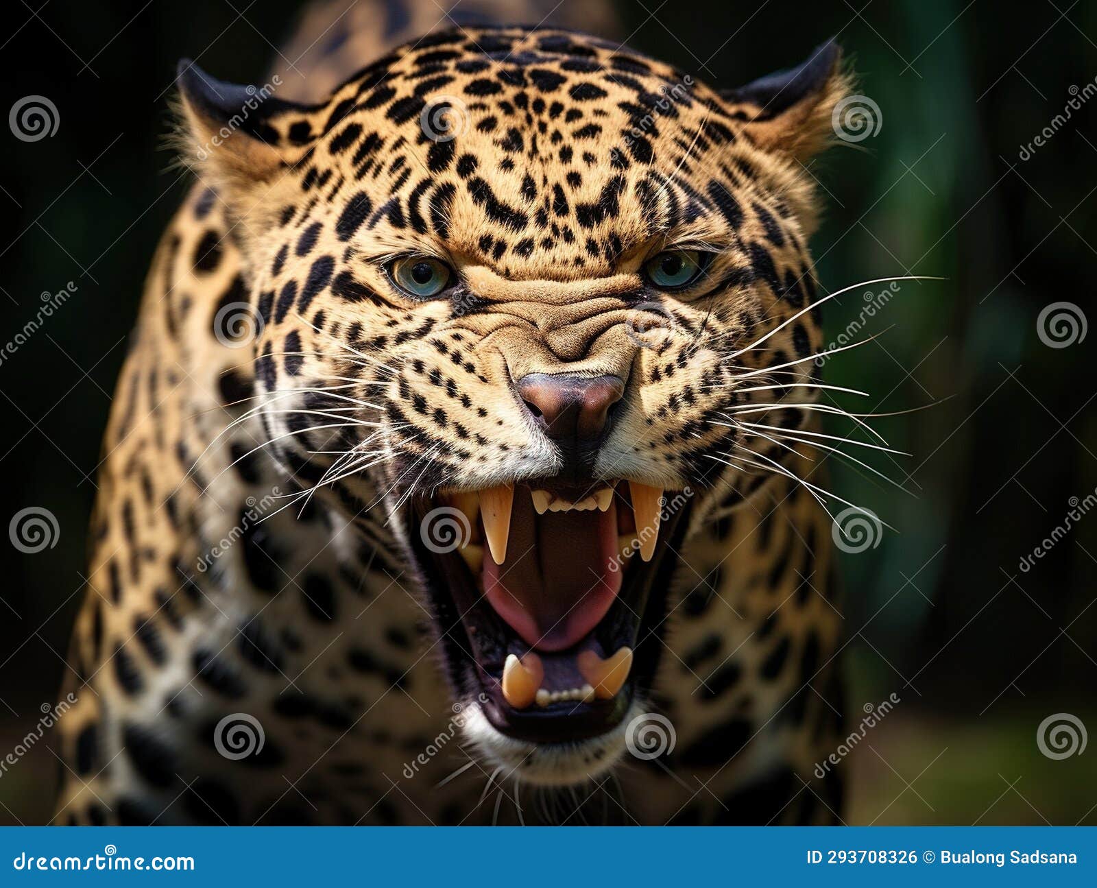 Snarling Jaguar In Aggressive Stance Isolated On White. Generative Ai ...