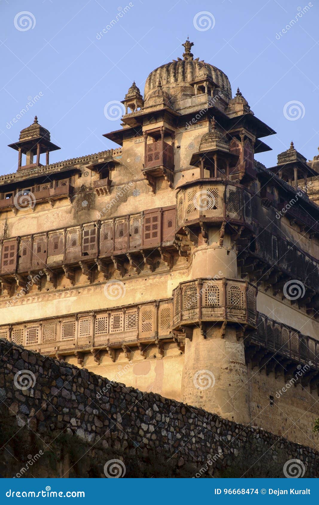 Jahangir Mahal, Orchha stock photo. Image of structure - 96668474