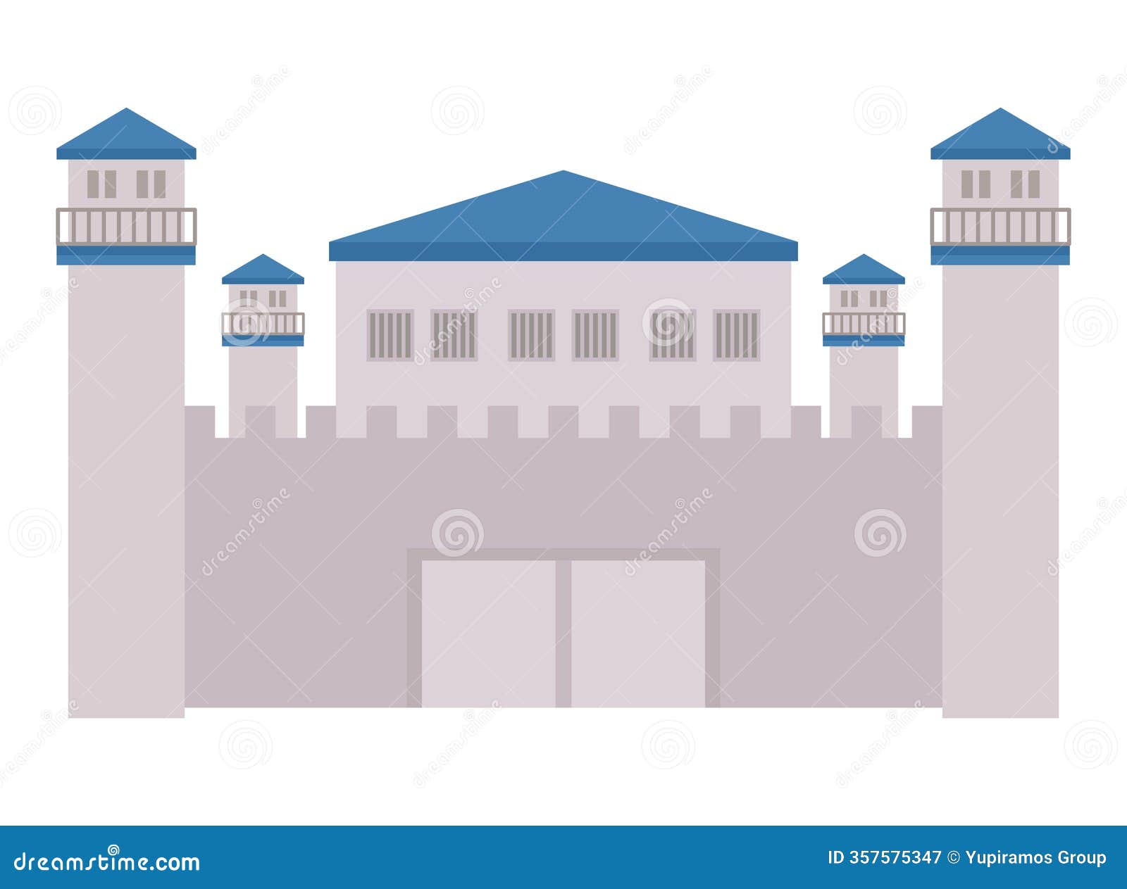 Jail building exterior stock illustration. Illustration of barbed ...