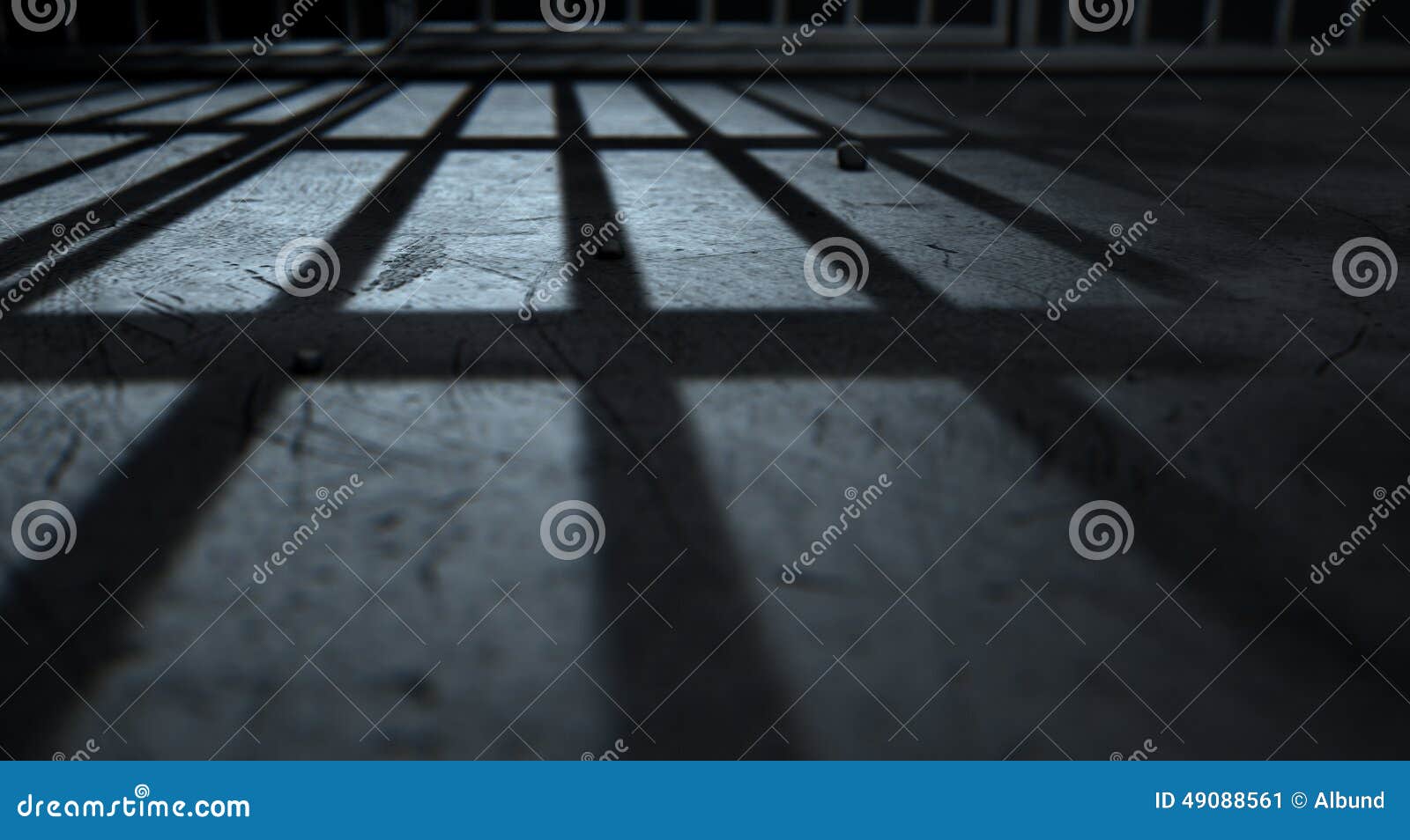 Jail Cell Bars Cast Shadows Stock Image - Image of correctional ...