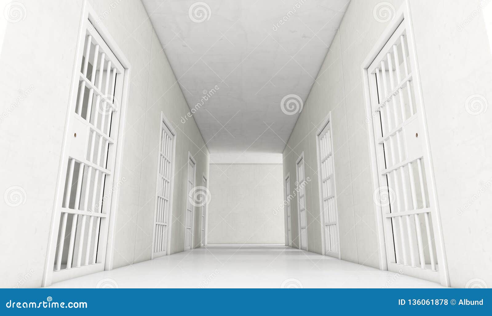 Jail Cell Corridor stock illustration. Illustration of lights - 136061878