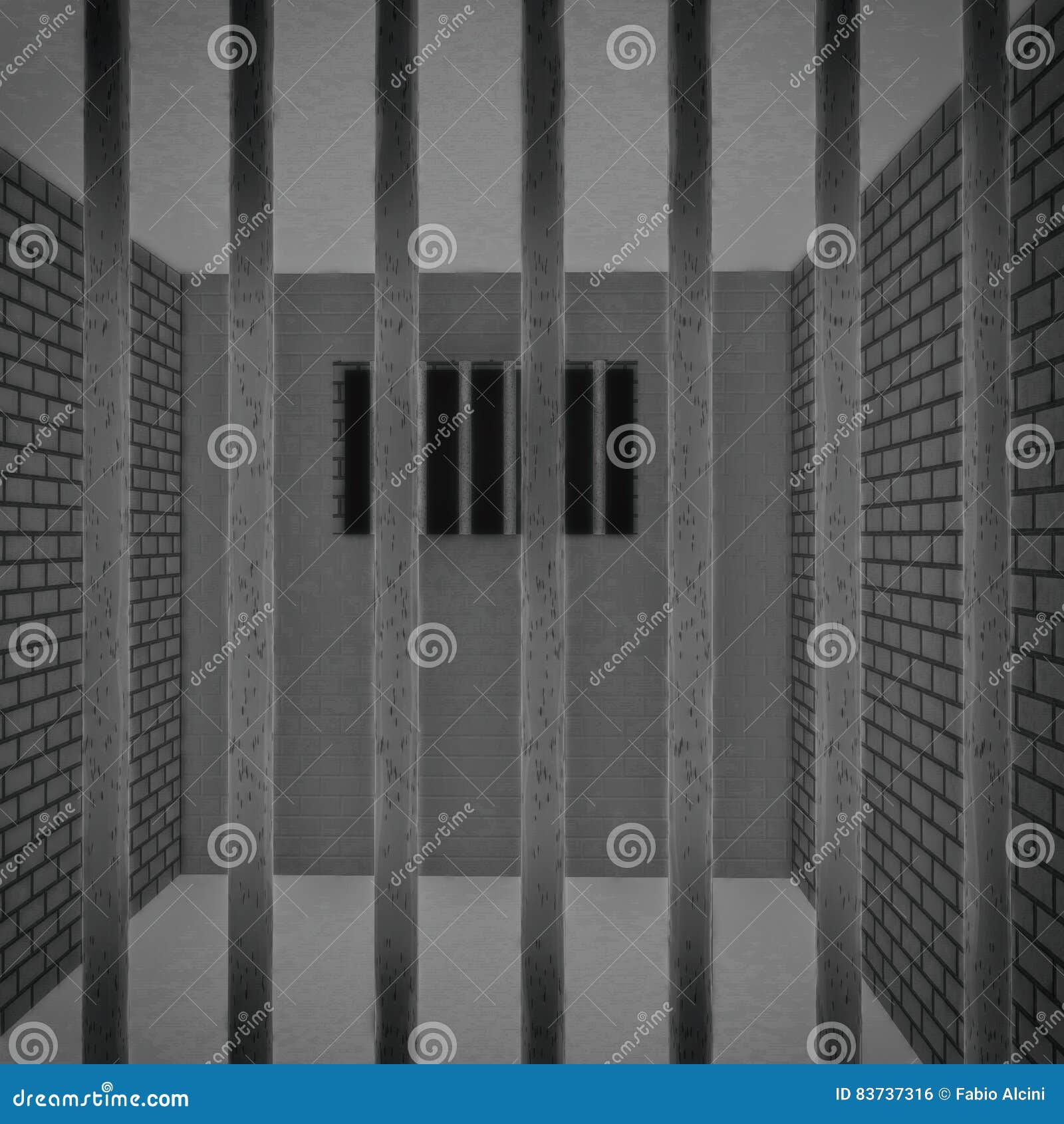 Jail cell in full view stock illustration. Illustration of penitentiary ...