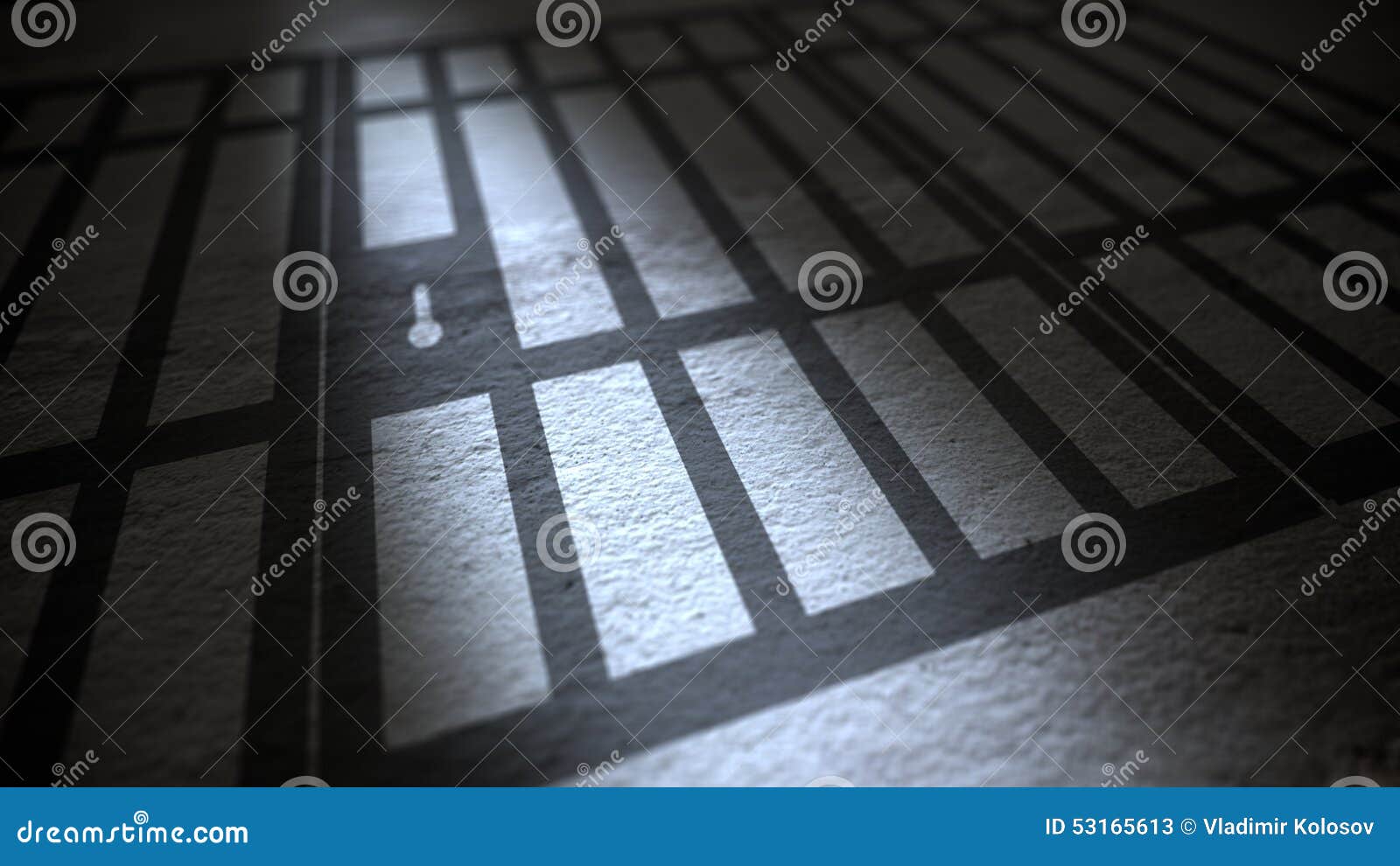 Jail Cells Bars Casting Shadows on Floor. Stock Illustration ...