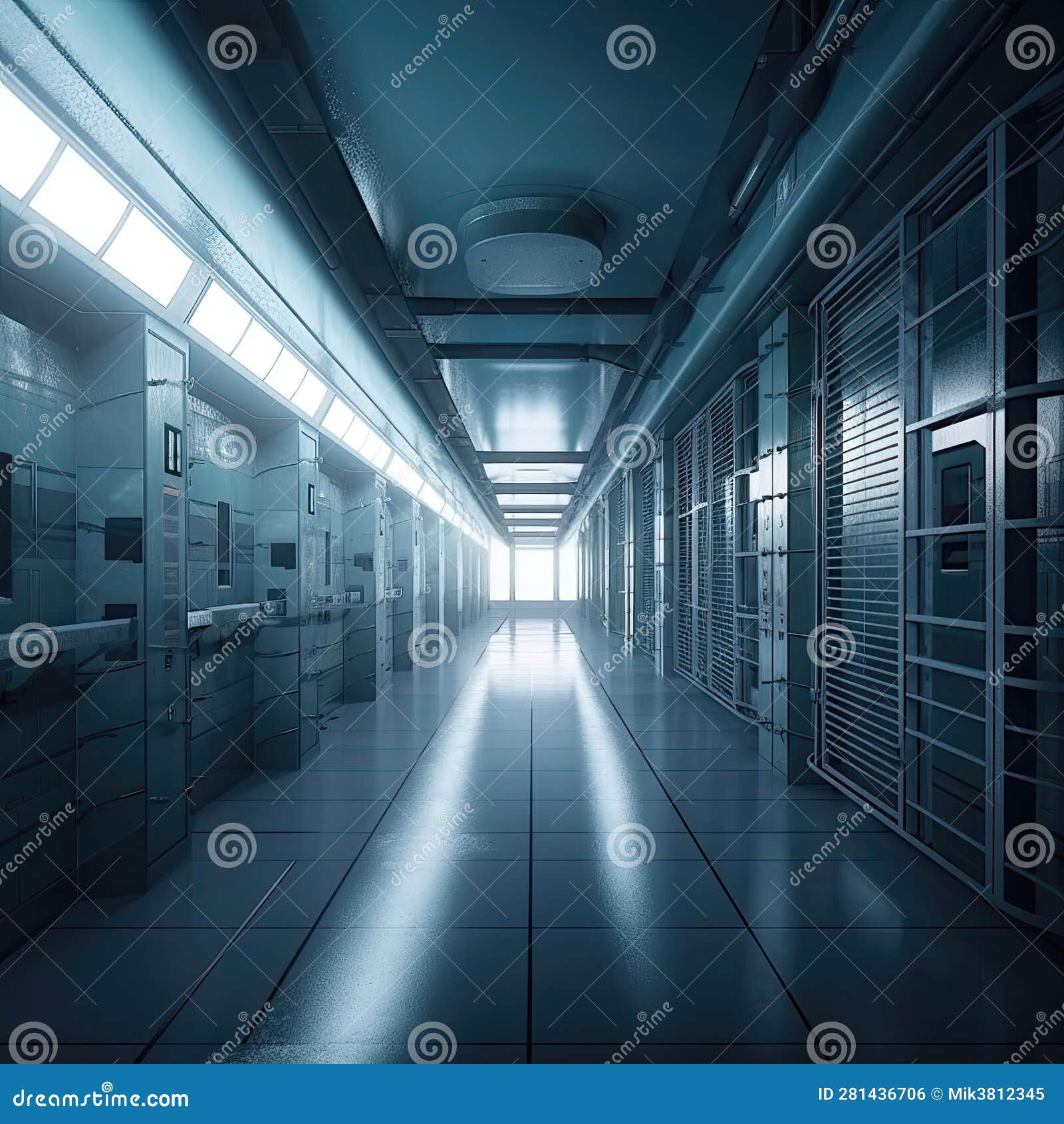 Jail and hallway. stock illustration. Illustration of imprisonment ...