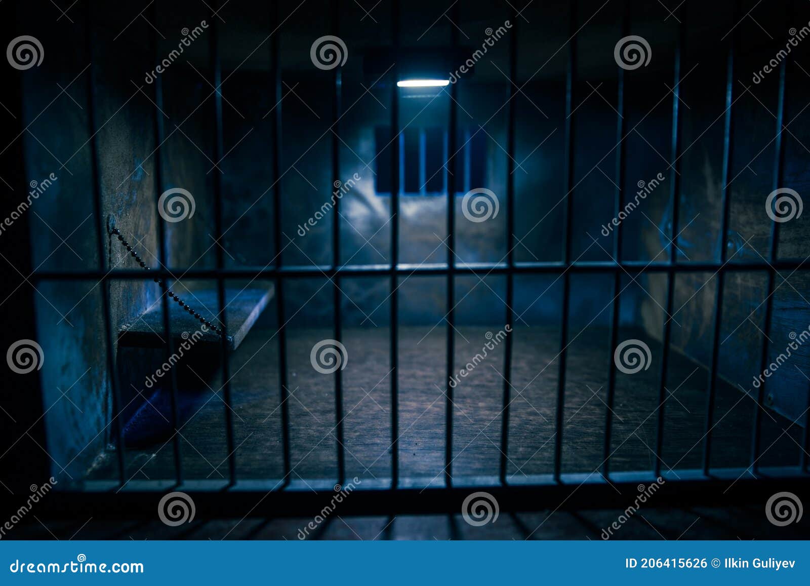 Jail or Prison Cell. Old Grunge Prison Miniature. Dark Prison Interior ...