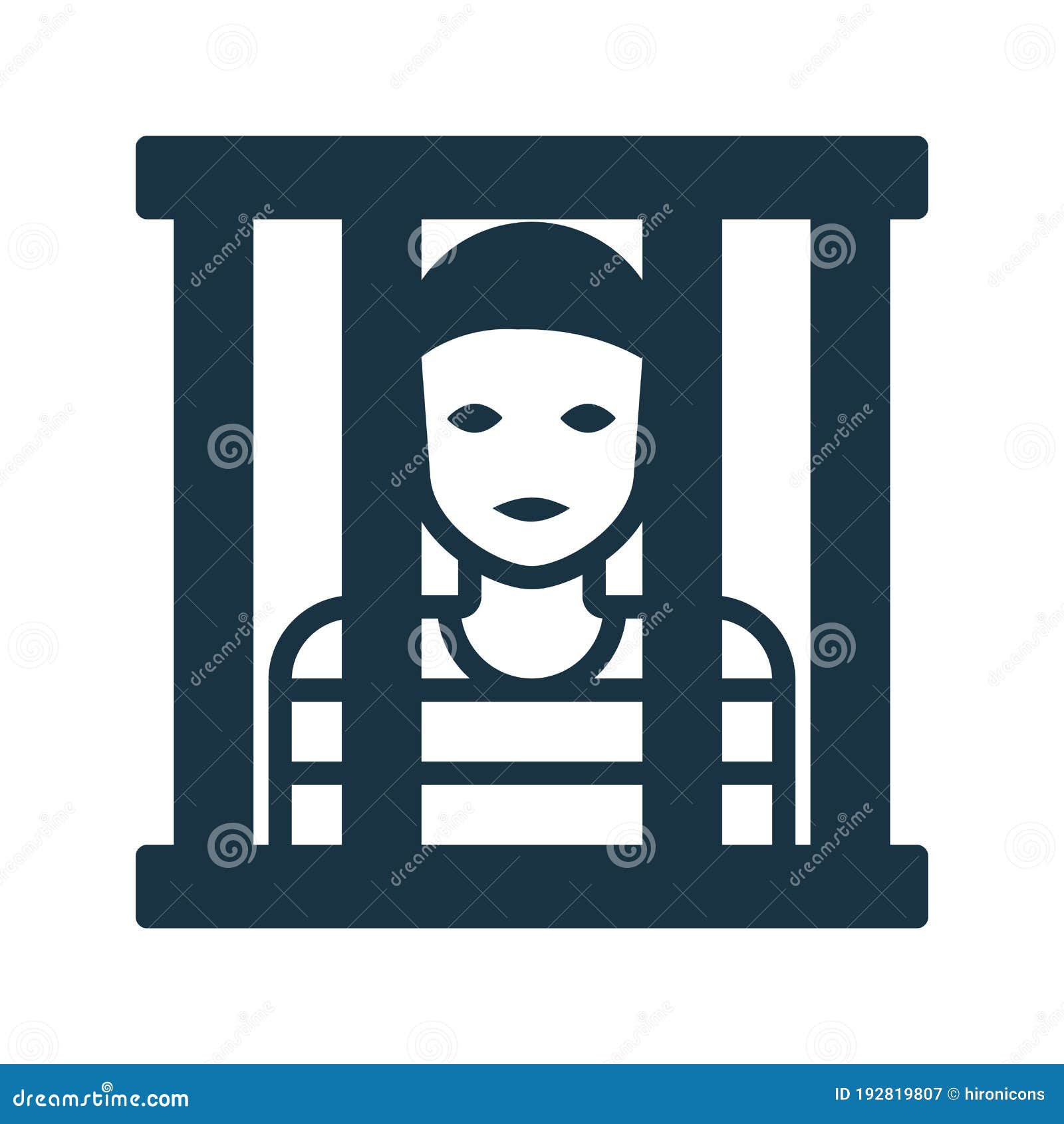 Prisoner Icon In Cartoon Style Isolated On White Background. Police ...