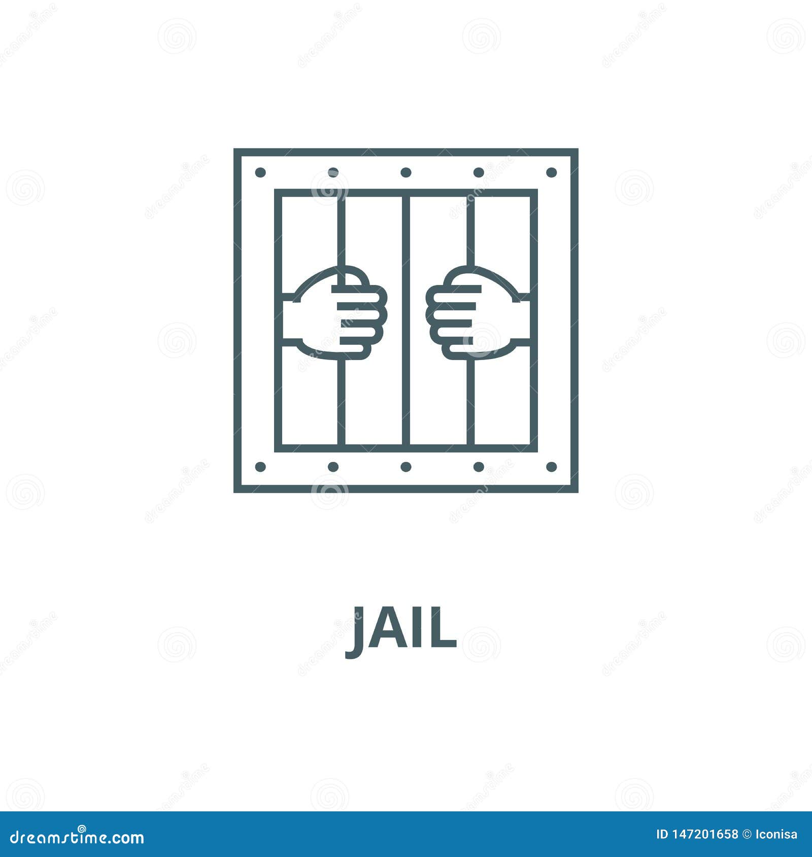 Jail Vector Line Icon, Linear Concept, Outline Sign, Symbol Stock ...