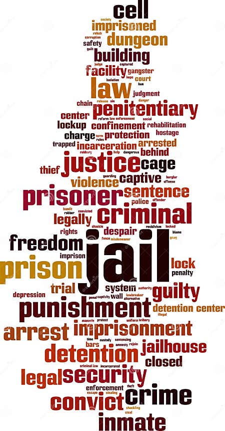 Jail word cloud stock vector. Illustration of police - 165408439