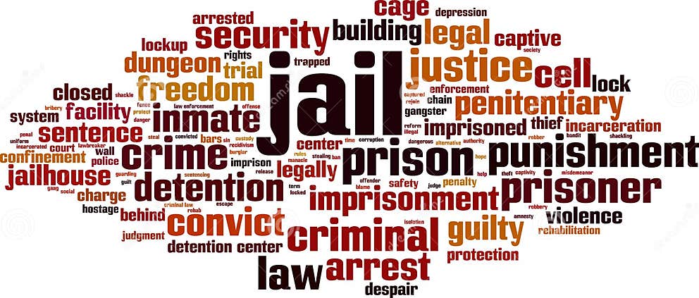 Jail word cloud stock vector. Illustration of confinement - 189766750