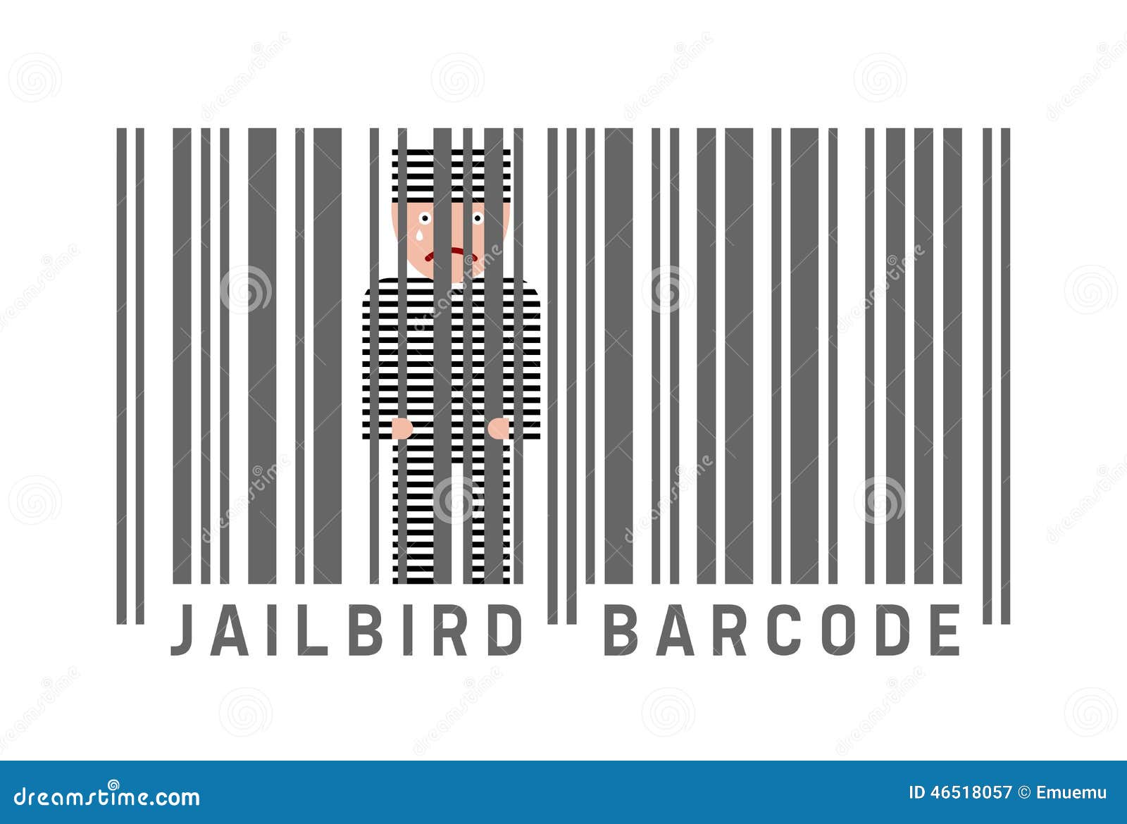 Jailbird barcode stock illustration. Illustration of cell - 46518057