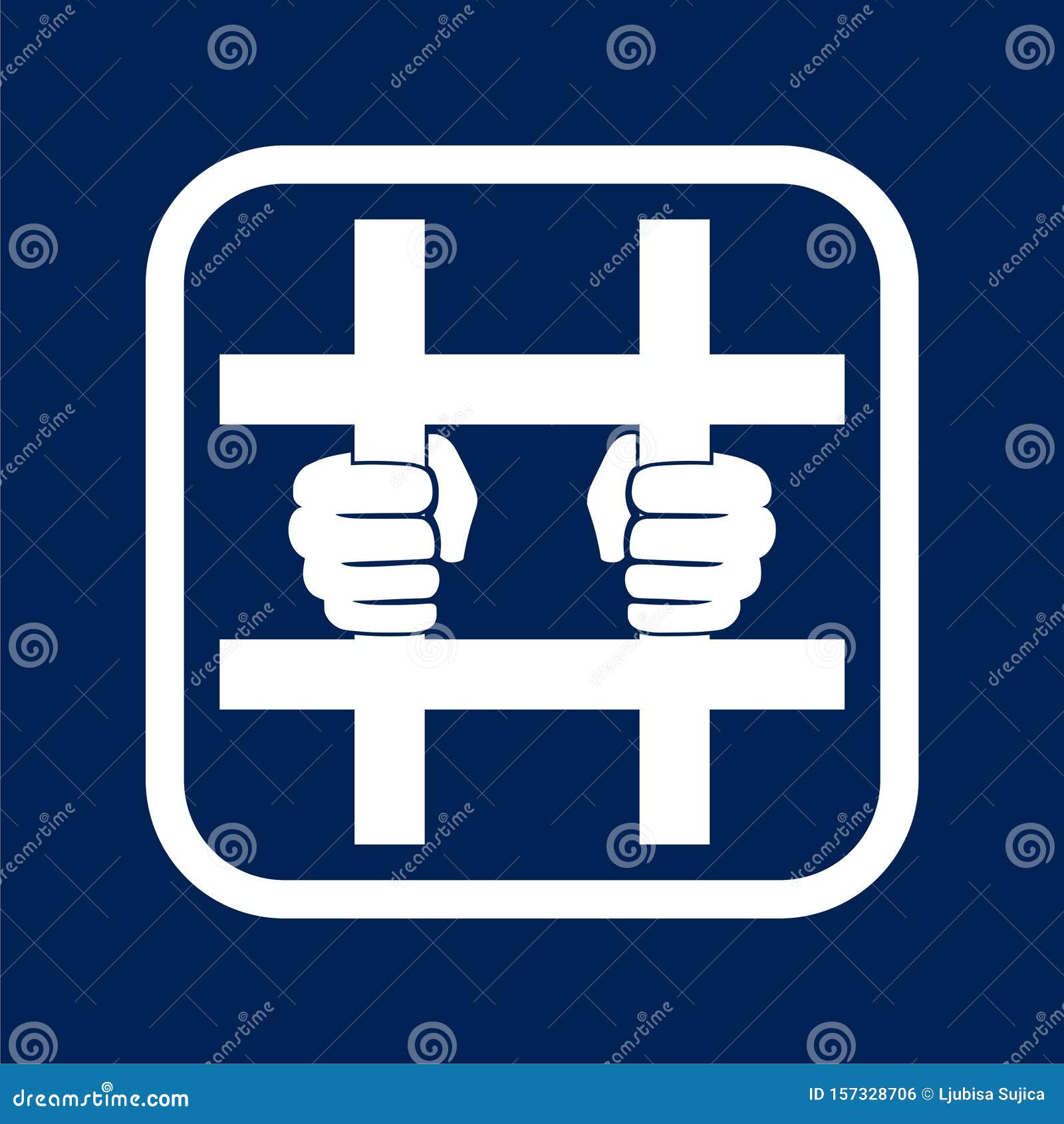 Jailed Icon, Behind Bars Icon - Illustration Stock Illustration ...