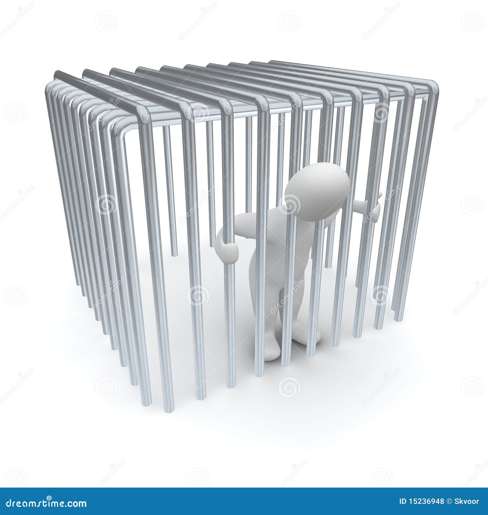 Jailed man in cage stock illustration. Illustration of caged - 15236948