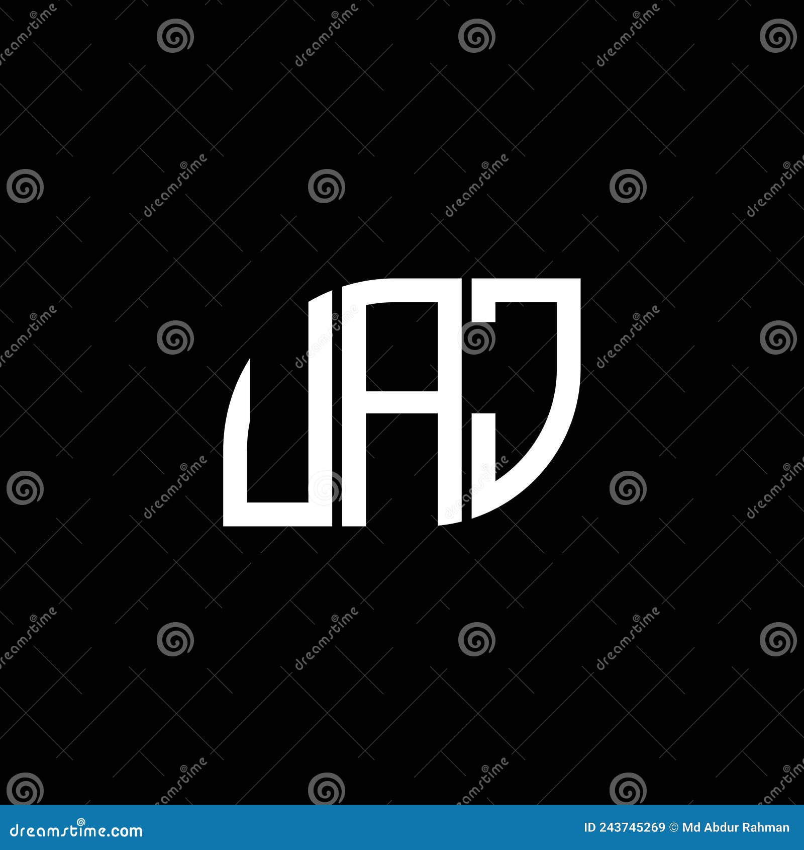 JAJ Letter Logo Design on Black Background. JAJ Creative Initials ...