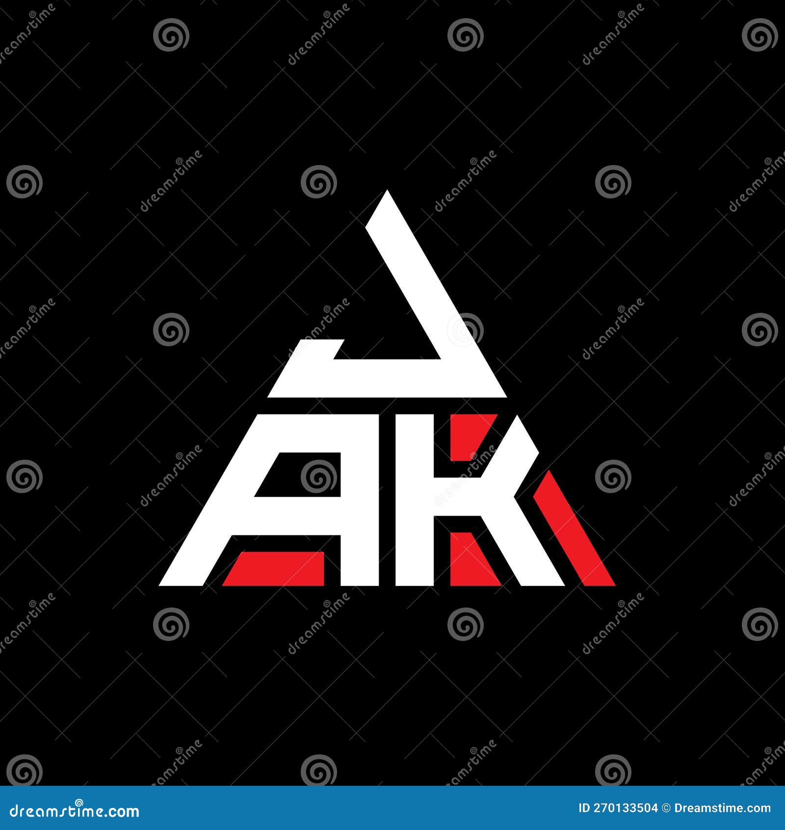 JAK Triangle Letter Logo Design with Triangle Shape. JAK Triangle Logo ...