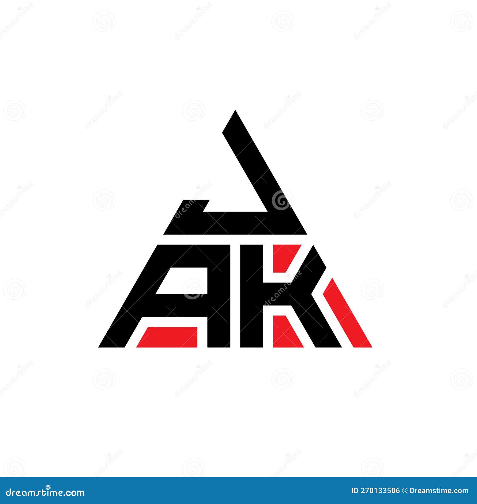 JAK Triangle Letter Logo Design With Triangle Shape. JAK Triangle Logo ...
