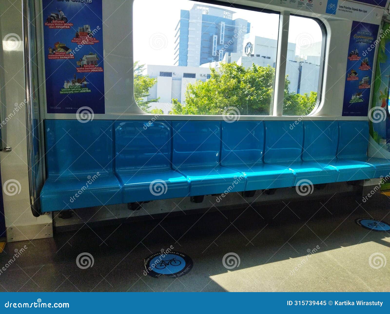 Jakarta, April 7, 2024 : Blue Empty Seats at MRT Train Editorial Image ...