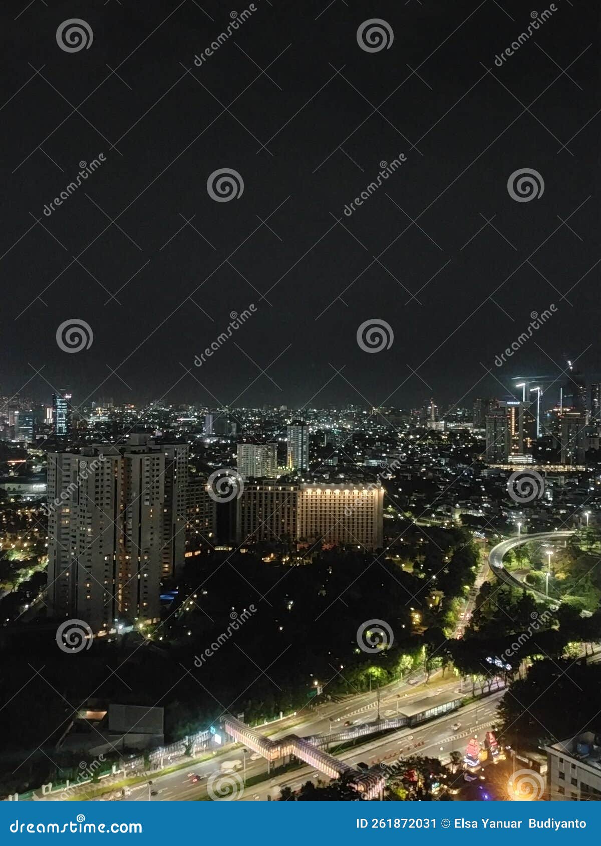 Jakarta Beautiful Night Sky View Stock Image - Image of downtown ...