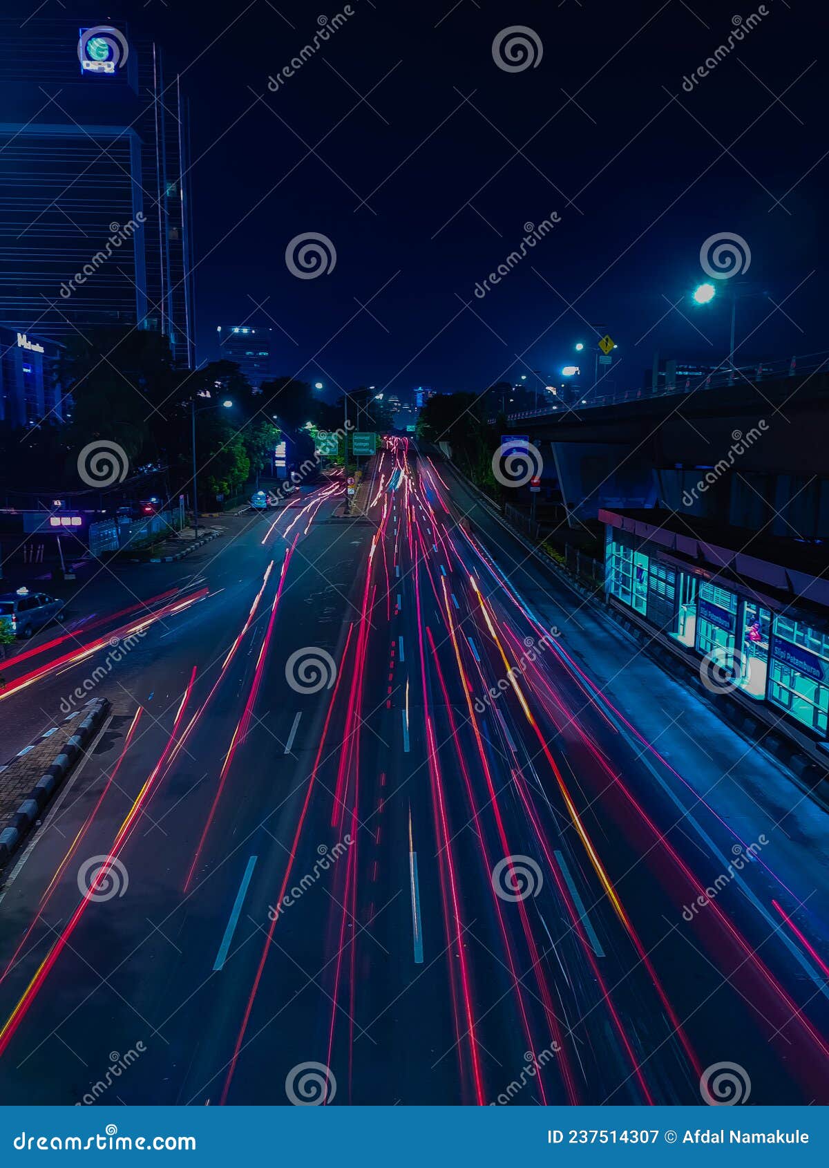 Jakarta city at night stock image. Image of infrastructure - 237514307
