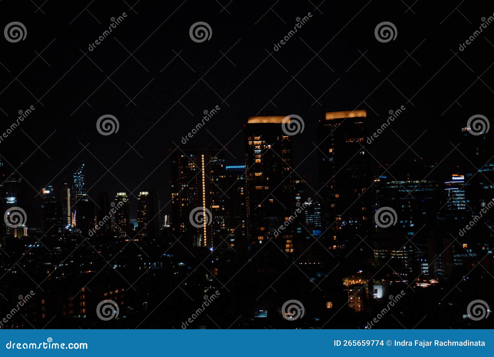 Jakarta Citylight at Night from Above Building Editorial Stock Image ...