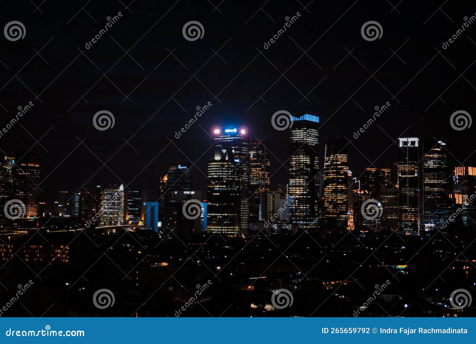 Jakarta Citylight at Night from Above Building Editorial Photography ...