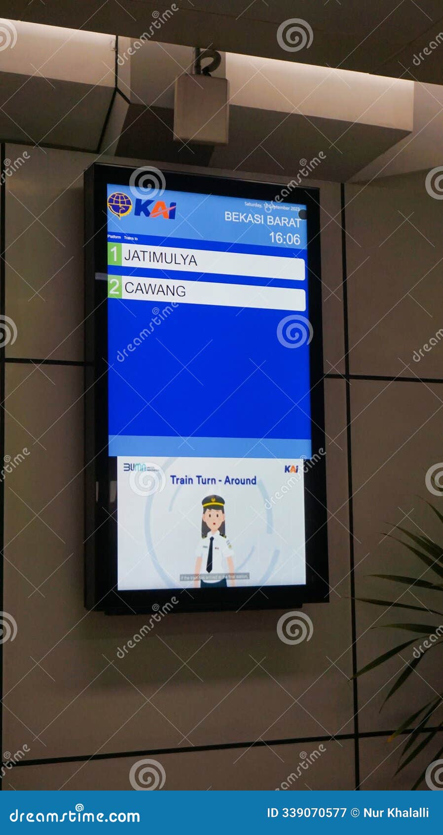 Information Screen Inside the Jakarta LRT Train Station Editorial ...